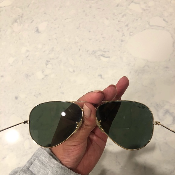 Ray-Ban | Makeup | Authentic Ray Ban Gold Frame Aviators 58 Mm | Poshmark